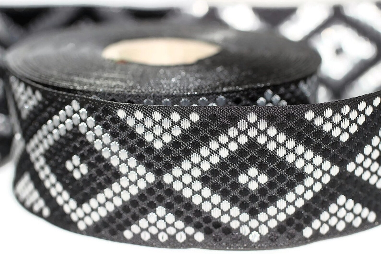 35 mm Black/Silver Metallic Ribbon 1.37 inch chevron trim | Etsy