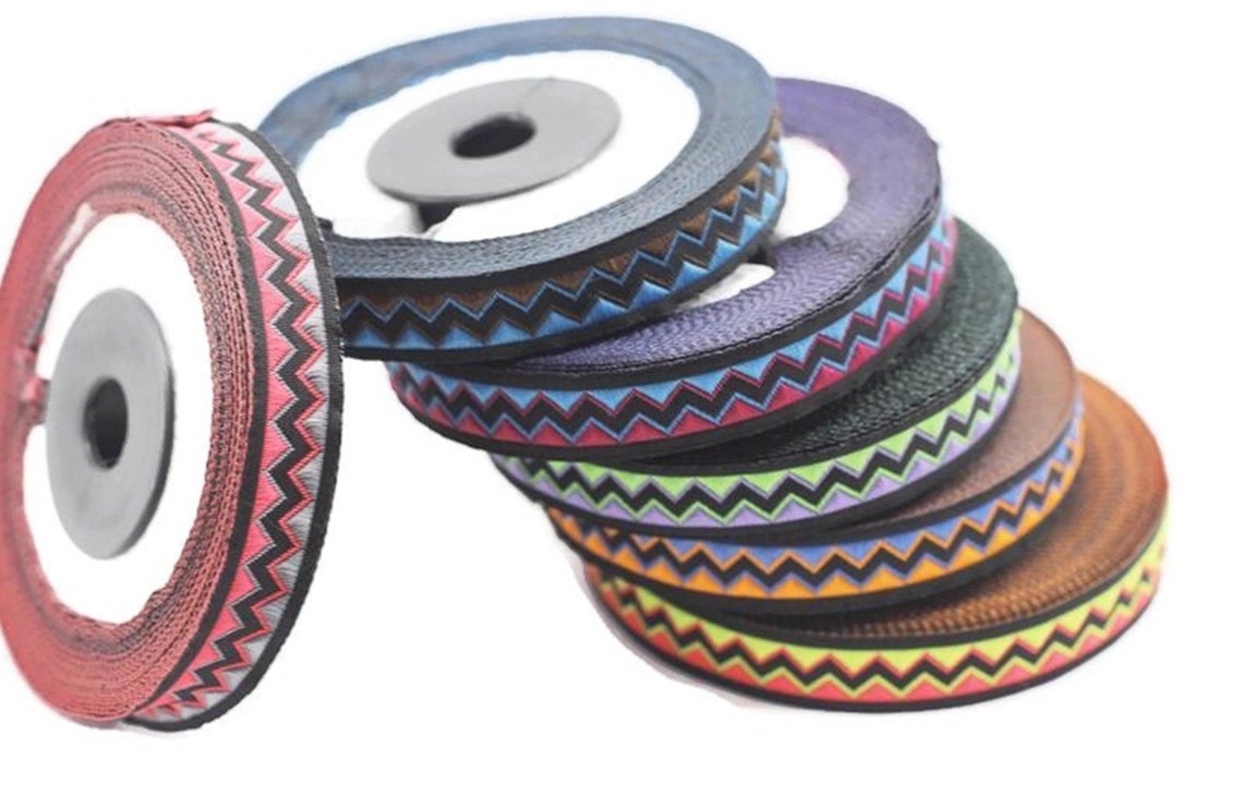 12 Mm Colorfull Triangle Ribbon Trim 0.47inc Jacquard - Etsy