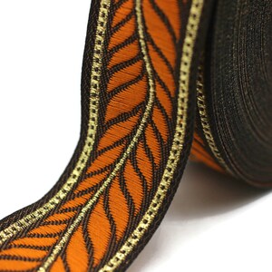 22 Mm Orange Feather Ribbon, 0.86 Inches, Jacquard Ribbon, Jacquard ...