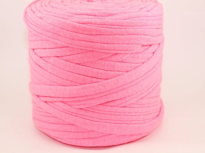 Neon Pink T-shirt Yarn Cotton Yarn Recyled Fabric Yarn Home - Etsy ...