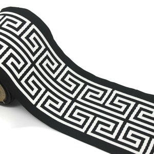 100 Mm Black Elegant Greek Key Border, Curtain Trims, Sewing Trim ...