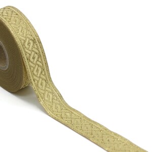 22 Mm Metallic Gold Celtic Knot Jacquard Ribbons in 0.86", Spiral Style ...