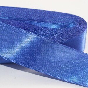 10 Meters (10.90 Yrds) Royal Blue Satin Ribbon, Double Sided Ribbon ...