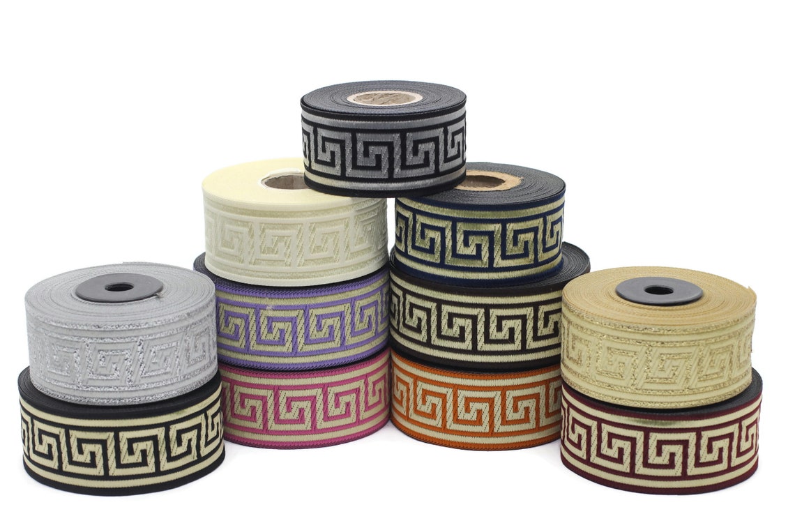 35 Mm Greek Key Ribbons 1.37 Inches Ribbon Trim Otantic - Etsy