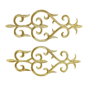 Gold Heart Patch 2.75x6.8 Inches Iron on Patch Embroidery, Celtic ...