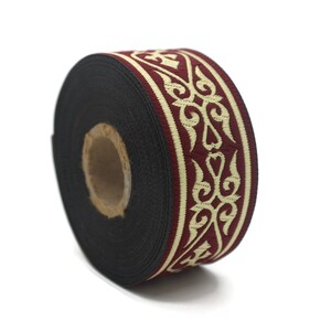 35 Mm Burgundy Celtic Jacquard Ribbon (1.37 Inches), Celtic Tapestry ...