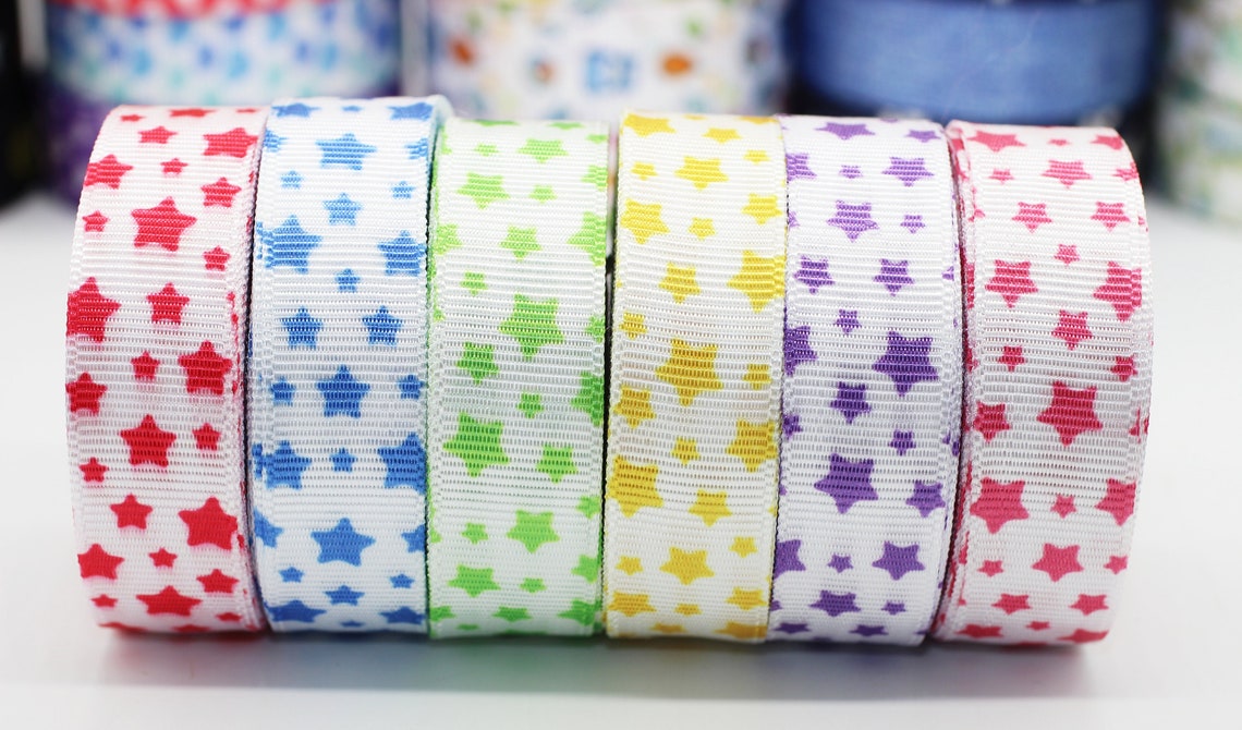 20mm Star Ribbons Grosgrain Ribbons Printed Ribbons Collar - Etsy