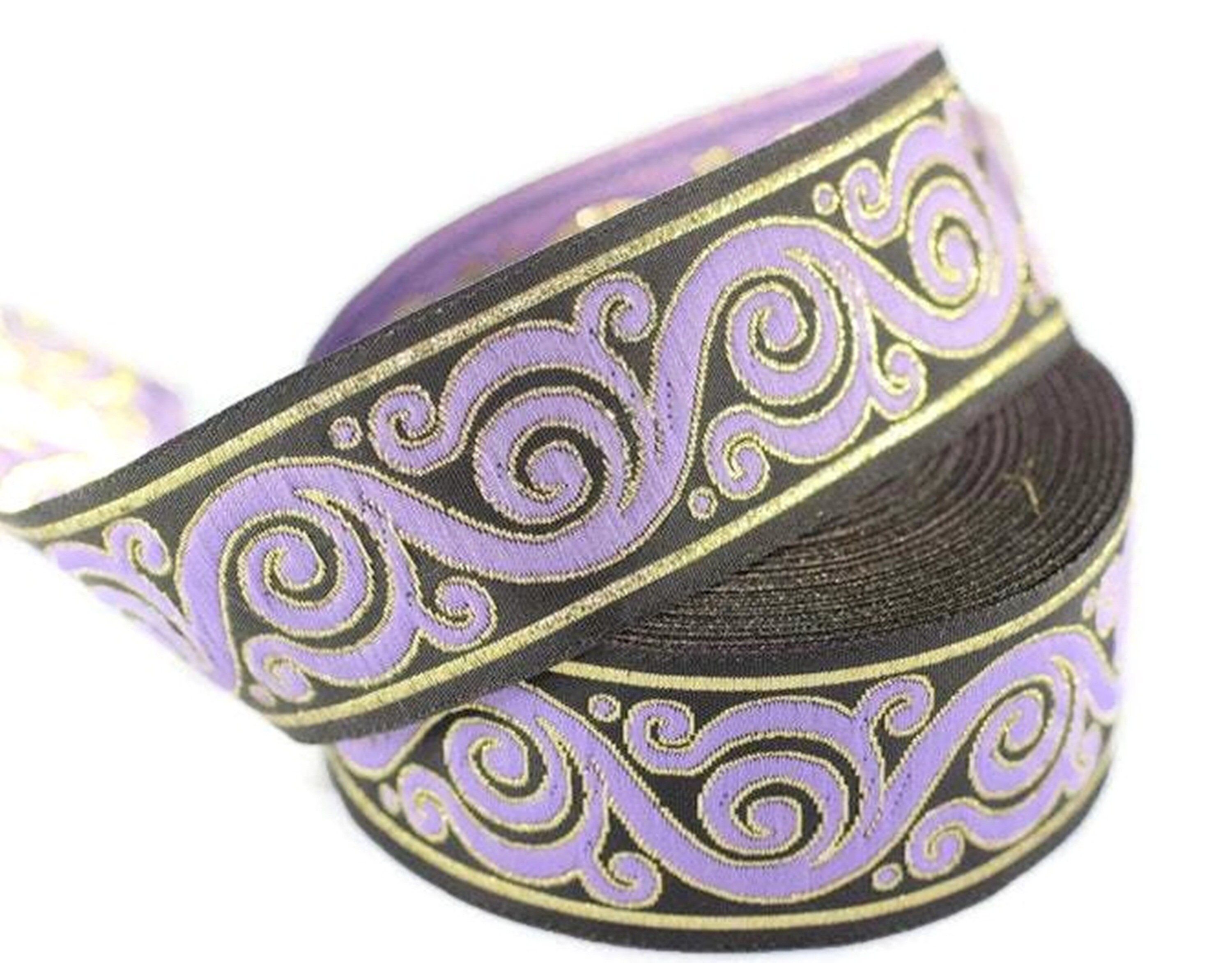 22 mm Lilac Scroll Jacquard trim 0.86 inches Native | Etsy