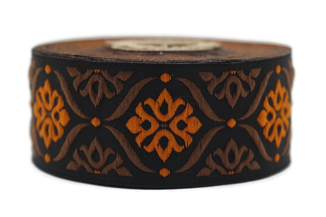 35 Mm Brown/orange Mediterranean Ribbon (1.37 Inches) Jacquard Ribbon ...