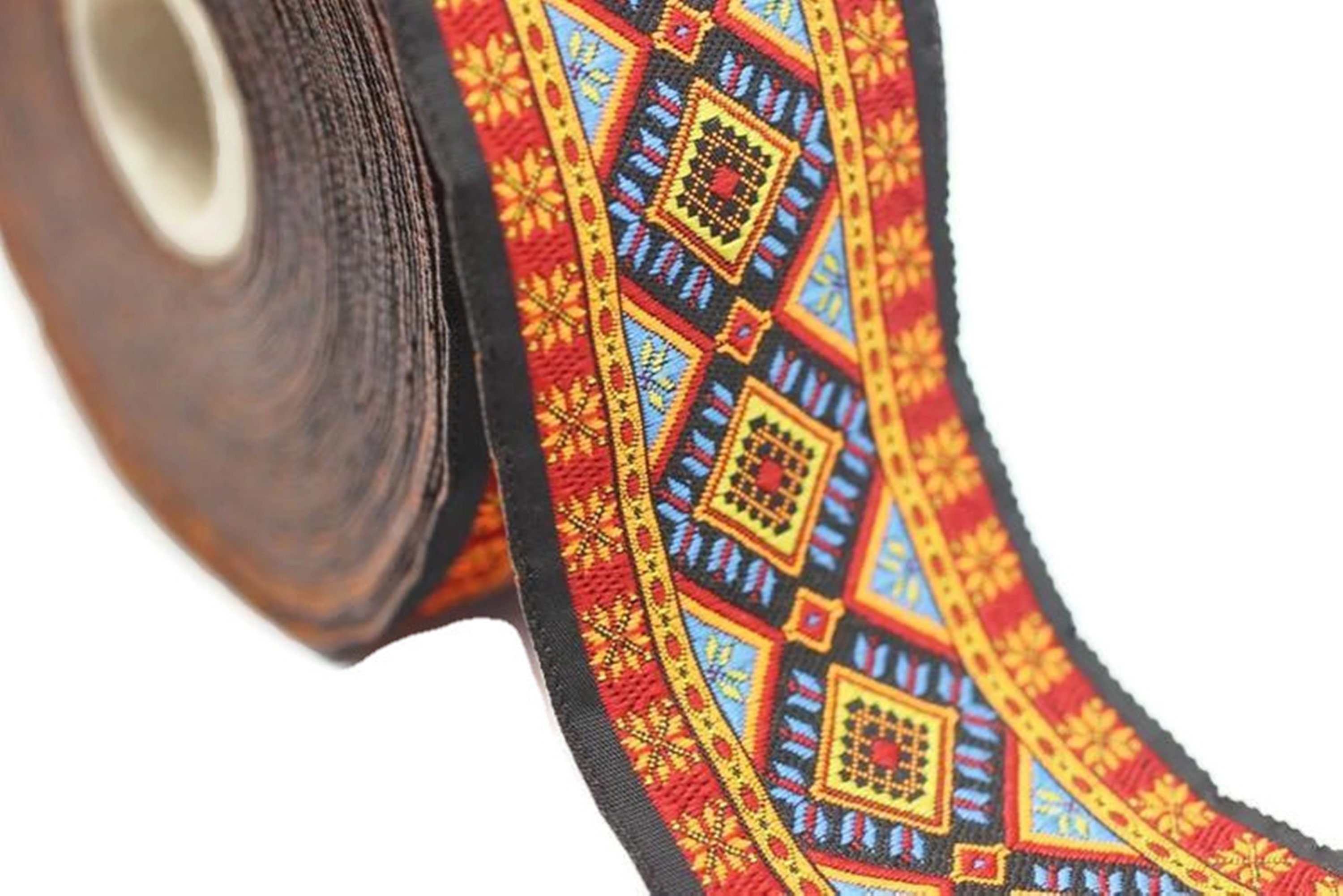 35 mm Colorfull Geometric Motif Ribbon 1.37 inches Vintage | Etsy