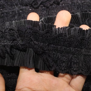 52 Mm Black Pleated Ruffle With Layer , Pleated Ruffle Lace, Lettuce ...