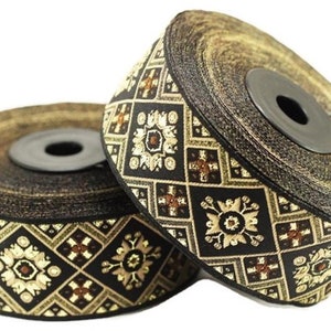 25 mm Golden Geometric Ribbon 0.98 inches Geometric trim | Etsy