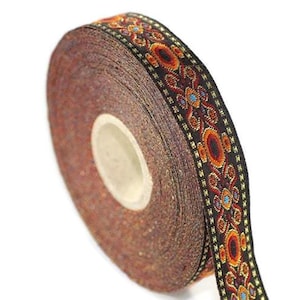 16 Mm Orange Jacquard Trims (0.62 Inches, Medieval Embroidered Trim ...