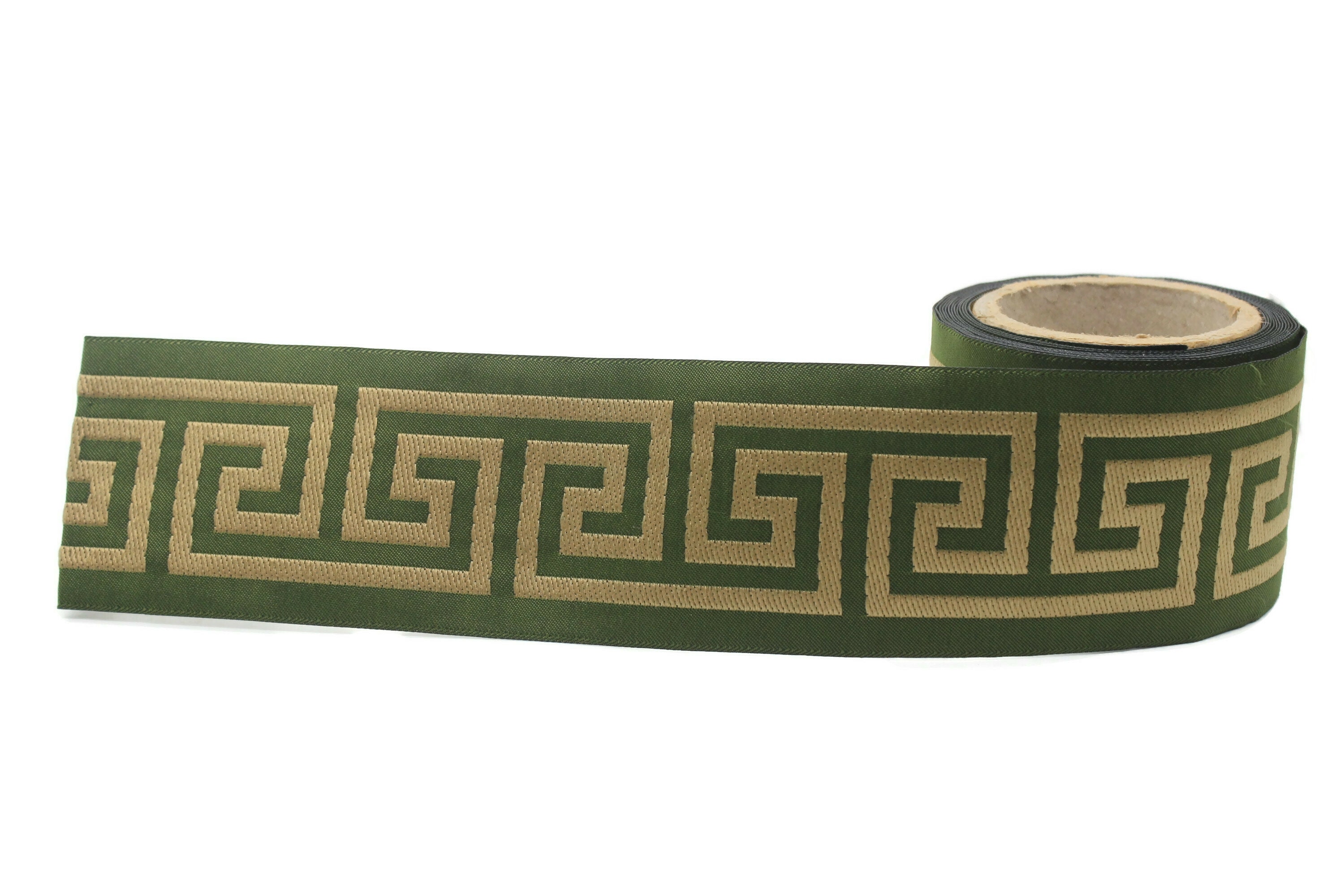 68 Mm Green Elegant Greek Key Ribbon Trim 2.67 Inch - Etsy