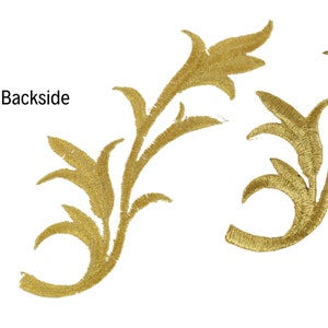 Gold Flower Patch 5.11x1.57 Inches Iron on Patch Embroidery, Celtic ...