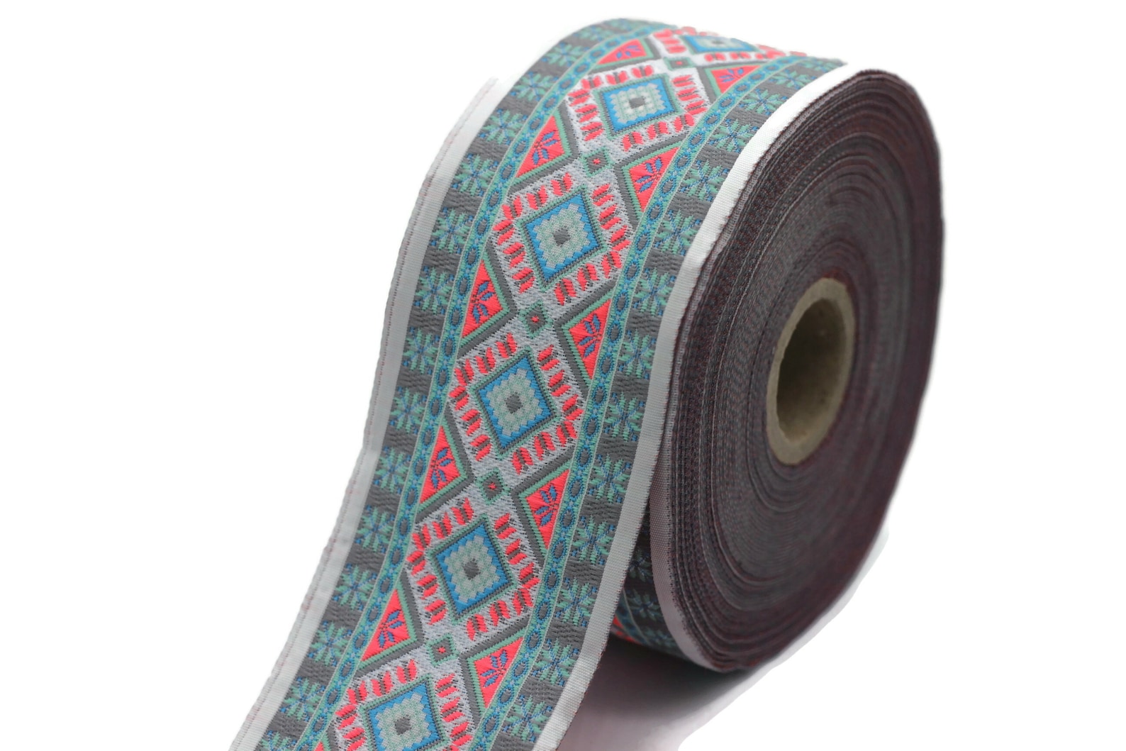 50 Mm Colorfull Geometric Motif Ribbon 1.96 Inches Vintage - Etsy