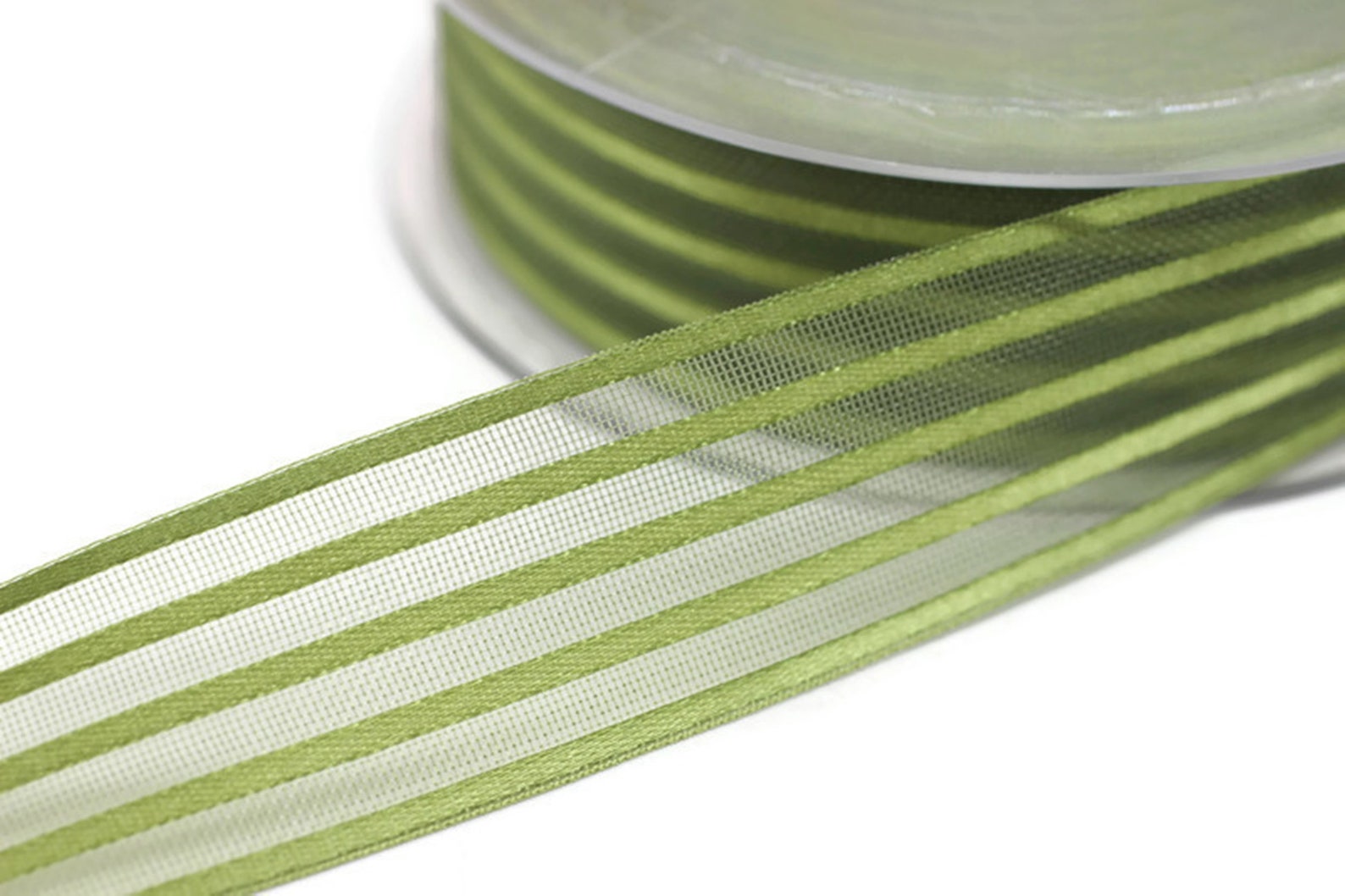 Olive Green Satin Edged Organza Ribbon 20 meters 25mm Organza | Etsy
