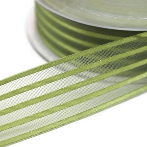 Olive Green Satin Edged Organza Ribbon 20 Meters 25mm Organza - Etsy