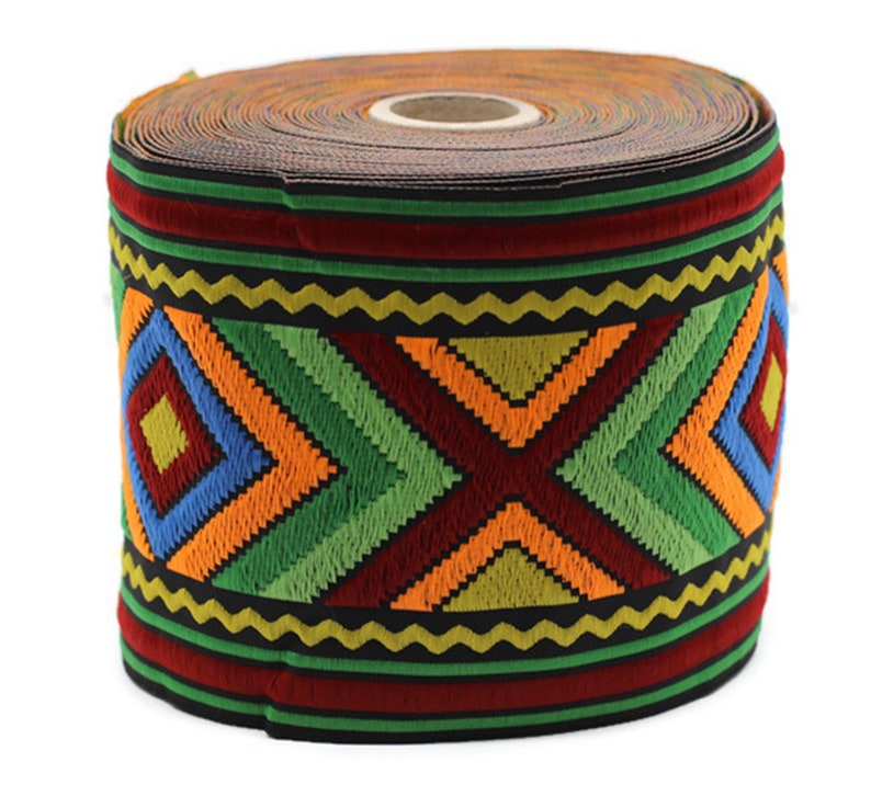 100 Mm Colorful African Motif Ribbon 3.93 Inches Vintage - Etsy