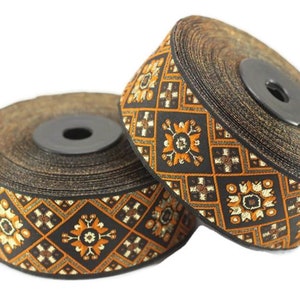 25 mm Orange Geometric Ribbon 0.98 inches Geometric trim | Etsy