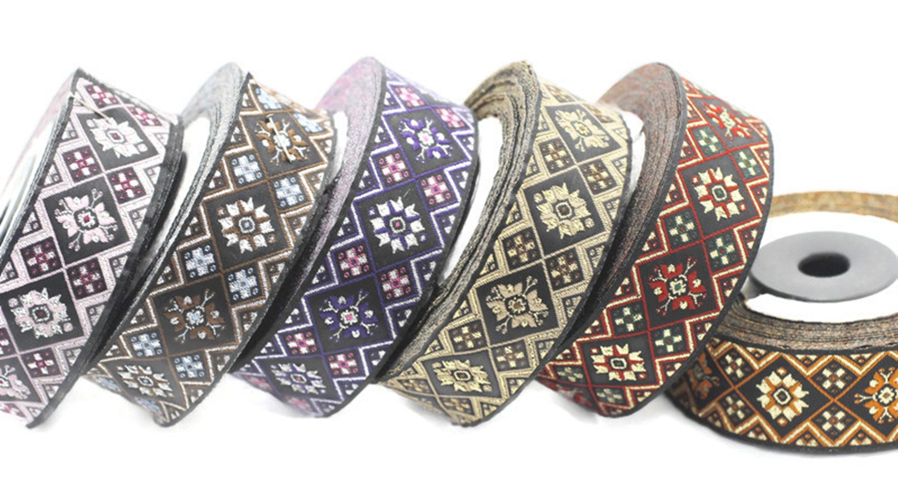 25 Mm Colorfull Geometric Ribbon 0.98 Inches Geometric | Etsy