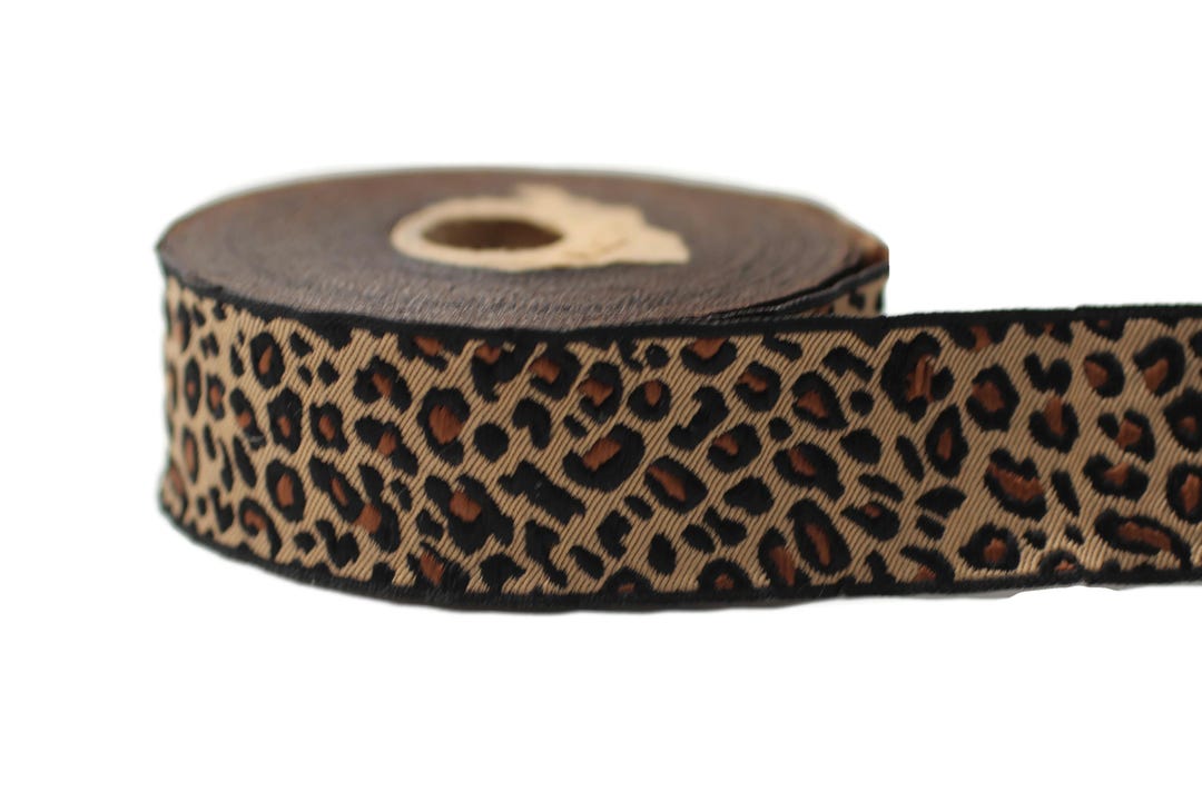 35 Mm/1.37 Inc Leopard Ribbons, Jacquard Ribbons, Ribbon Trims, Collar ...