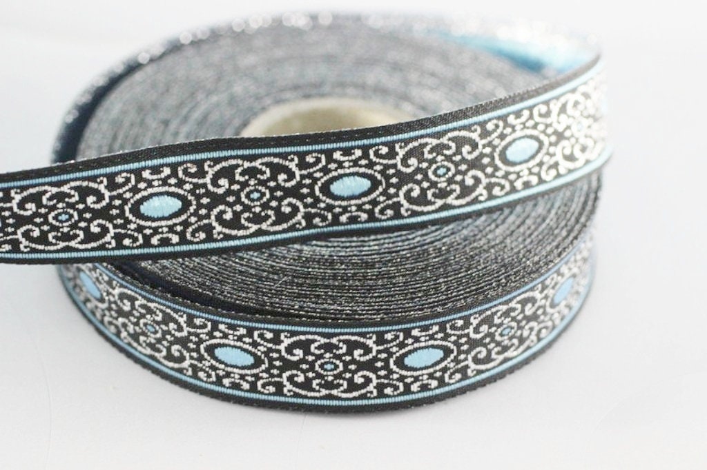 16 mm blue authentic Jacquard ribbon 0.62 inches woven | Etsy
