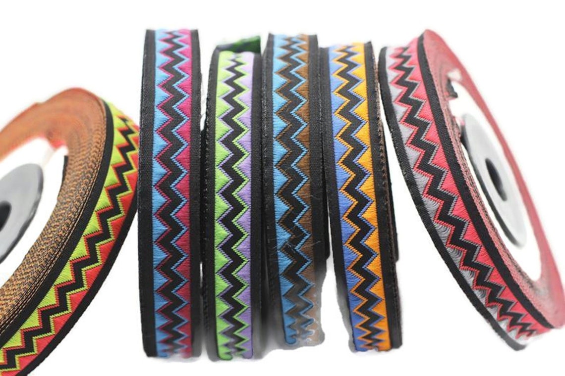 12 Mm Colorfull Triangle Ribbon Trim 0.47inc Jacquard - Etsy