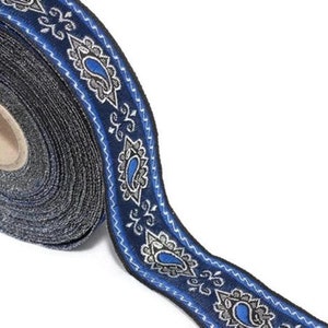25 Mm Royal Blue Medieval Ribbon (0.98 Inches), Guitar Ribbon, Jacquard ...
