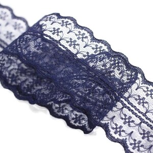45 Mm Navy Blue Lace Trim, Seam(1.77 Inches) Binding Hem Tape Chantilly ...