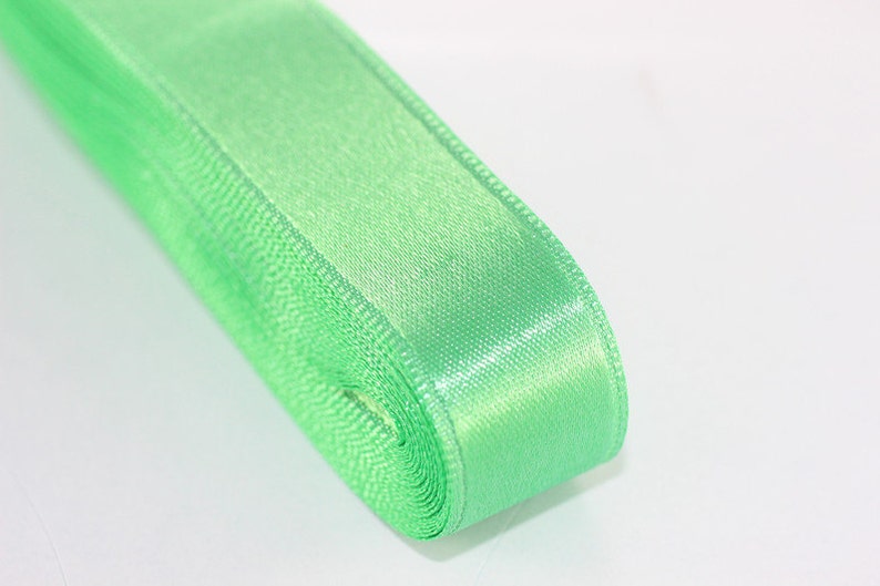 10 Meters 10.90 Yrds Light Green Satin Ribbon Double Sided | Etsy