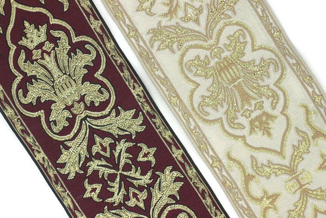 70mm Royal Edwardian Ribbon Jacquard Trim Jacquard Ribbon - Etsy