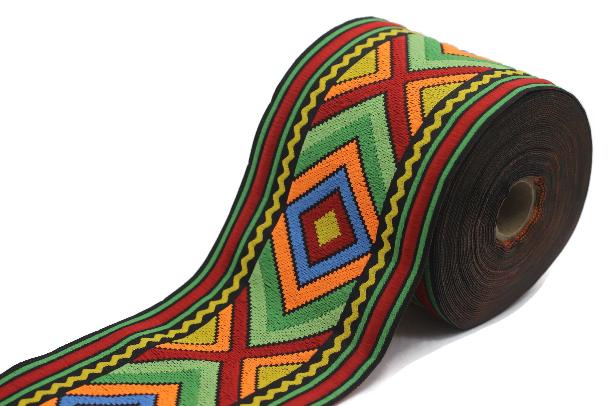 100 Mm Colorful African Motif Ribbon 3.93 Inches Vintage - Etsy