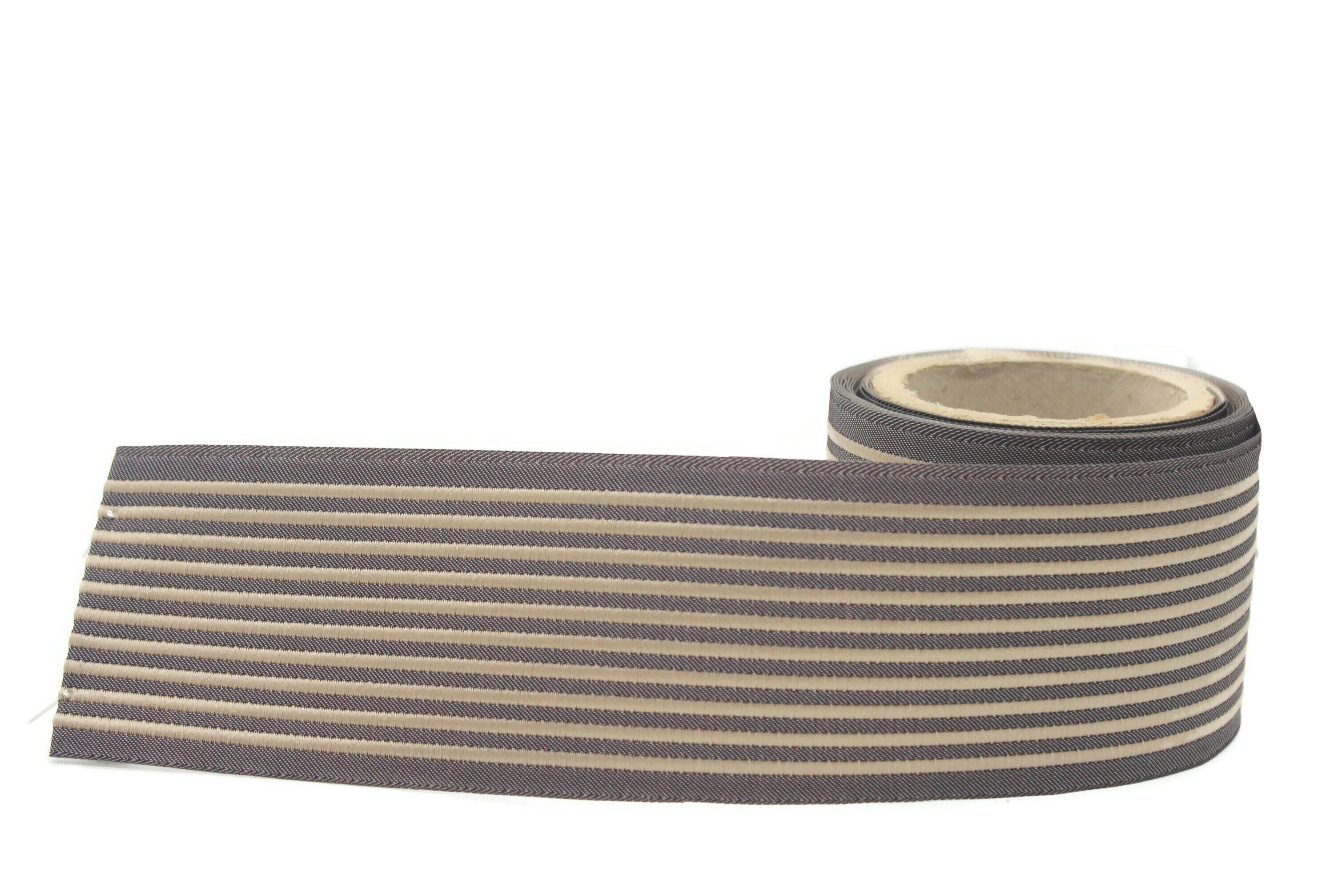 68 mm Brown-Brown Embroidered Ribbons 2.67 inch Jacquard | Etsy