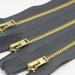 5 Pcs Gray Metal Zippers With Gold Brass Teeth, 18-100cm 7-40inches ...