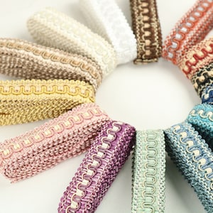 3/4 Inches Scroll Trim in 14 Colors, 20 Mm Elegant Gimp Braid Trim for ...
