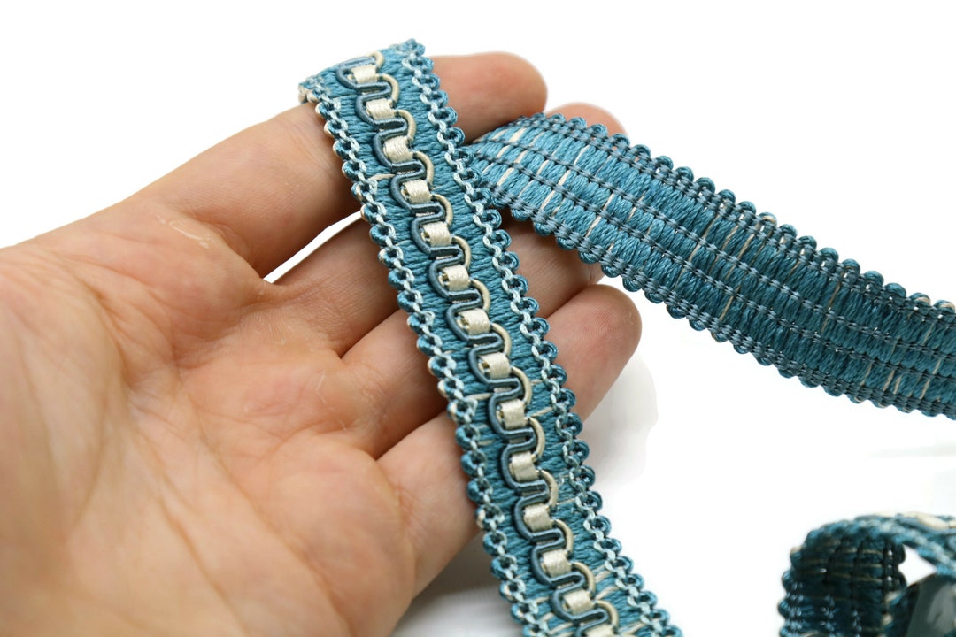 20 Mm Scroll Trim Blue, 0.78 Inc, Scroll Gimp Braid Trim, by the Yard ...
