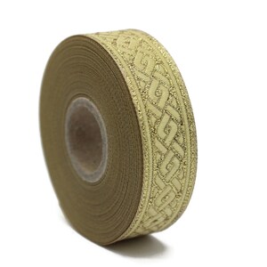 22 Mm Metallic Gold Celtic Knot Jacquard Ribbons in 0.86", Spiral Style ...