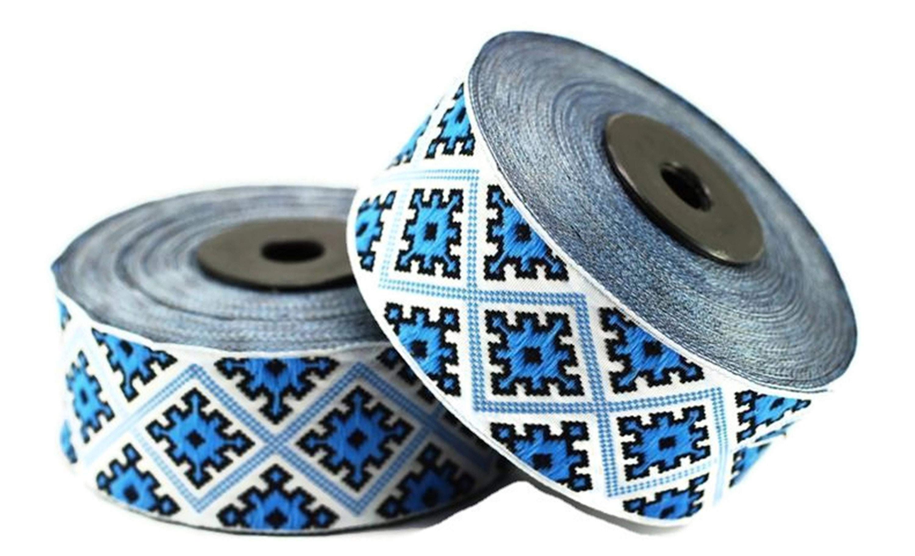 35 mm Blue/White Snow flake Ribbon 1.37 inches Snow Flake | Etsy