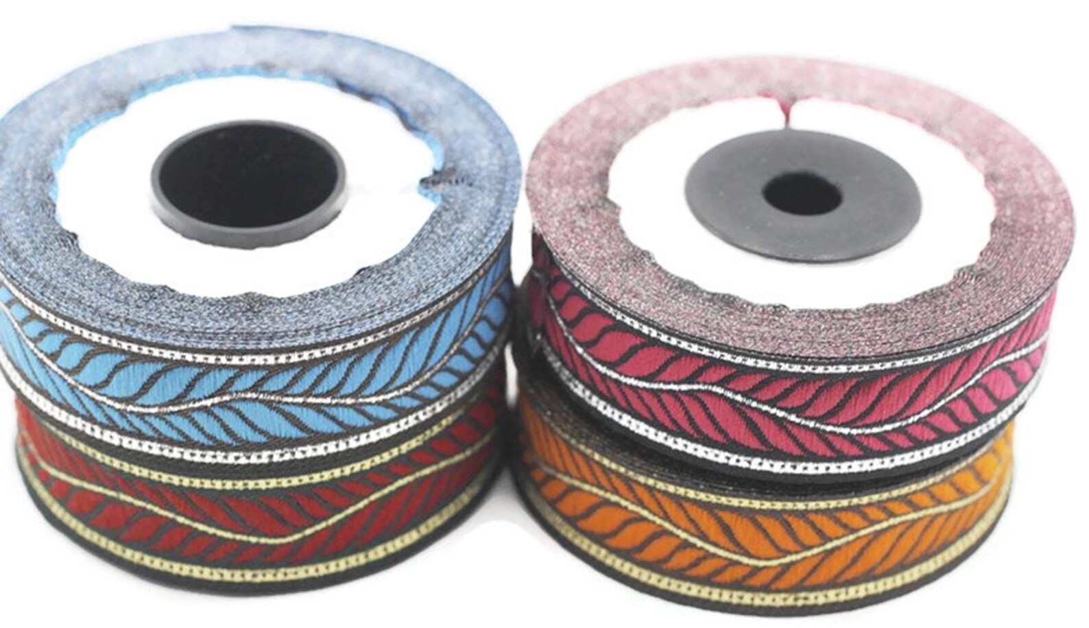 22 mm Colorfull Feather Ribbon 0.86 inches jacquard ribbon | Etsy