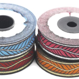 22 Mm Colorfull Feather Ribbon 0.86 Inches Jacquard Ribbon | Etsy