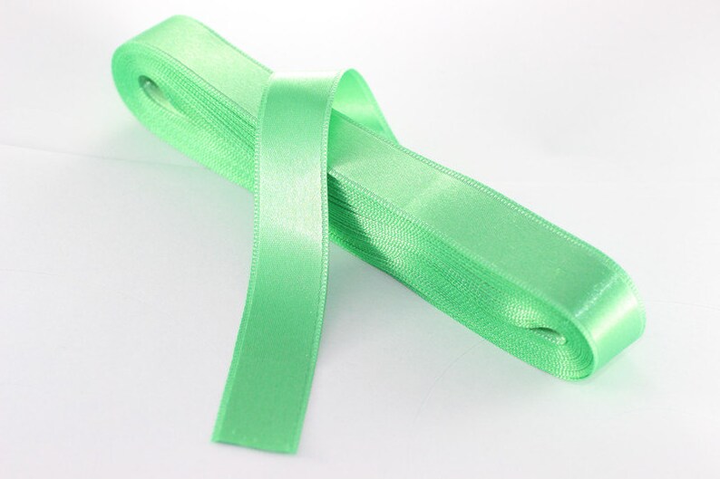 10 Meters 10.90 Yrds Light Green Satin Ribbon Double Sided | Etsy