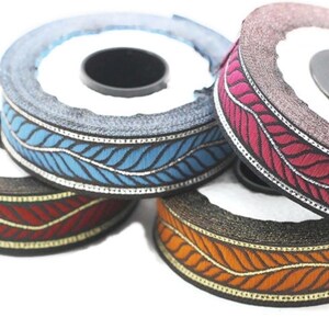 22 Mm Colorfull Feather Ribbon 0.86 Inches Jacquard Ribbon | Etsy