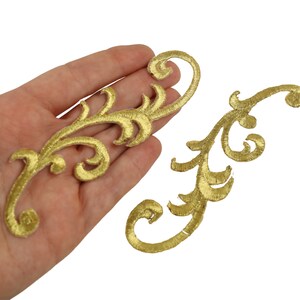 Golden Floral Patch 5.51x1.37 Inches Iron on Patch Embroidery, Celtic ...