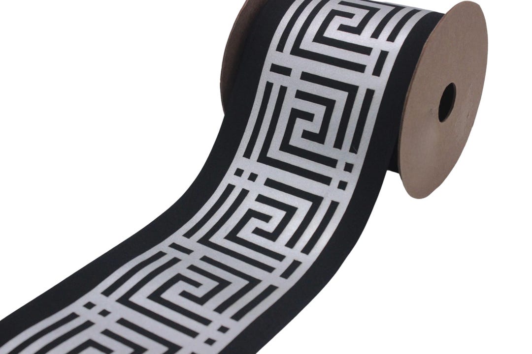 3.9" Drapery Trim Tape, Embroidery Trim Jacquard Ribbon, Drapery Trim ...