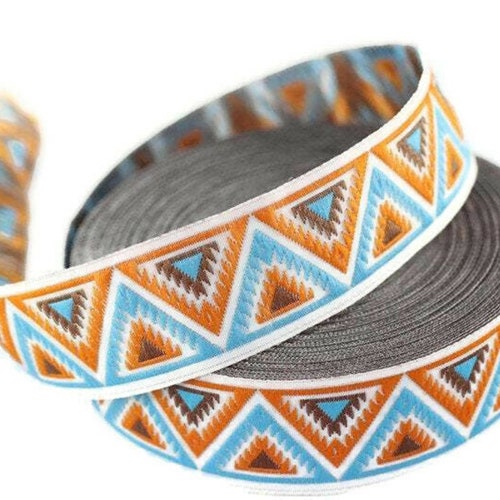 25 Mm Sky Blue Jacquard Trim 0.98 Inches Vintage Ribbon | Etsy