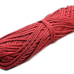 5 Mm Thick Soutache Cord, Metallic Red Braid Cord, 5 Mm Twisted Cord ...