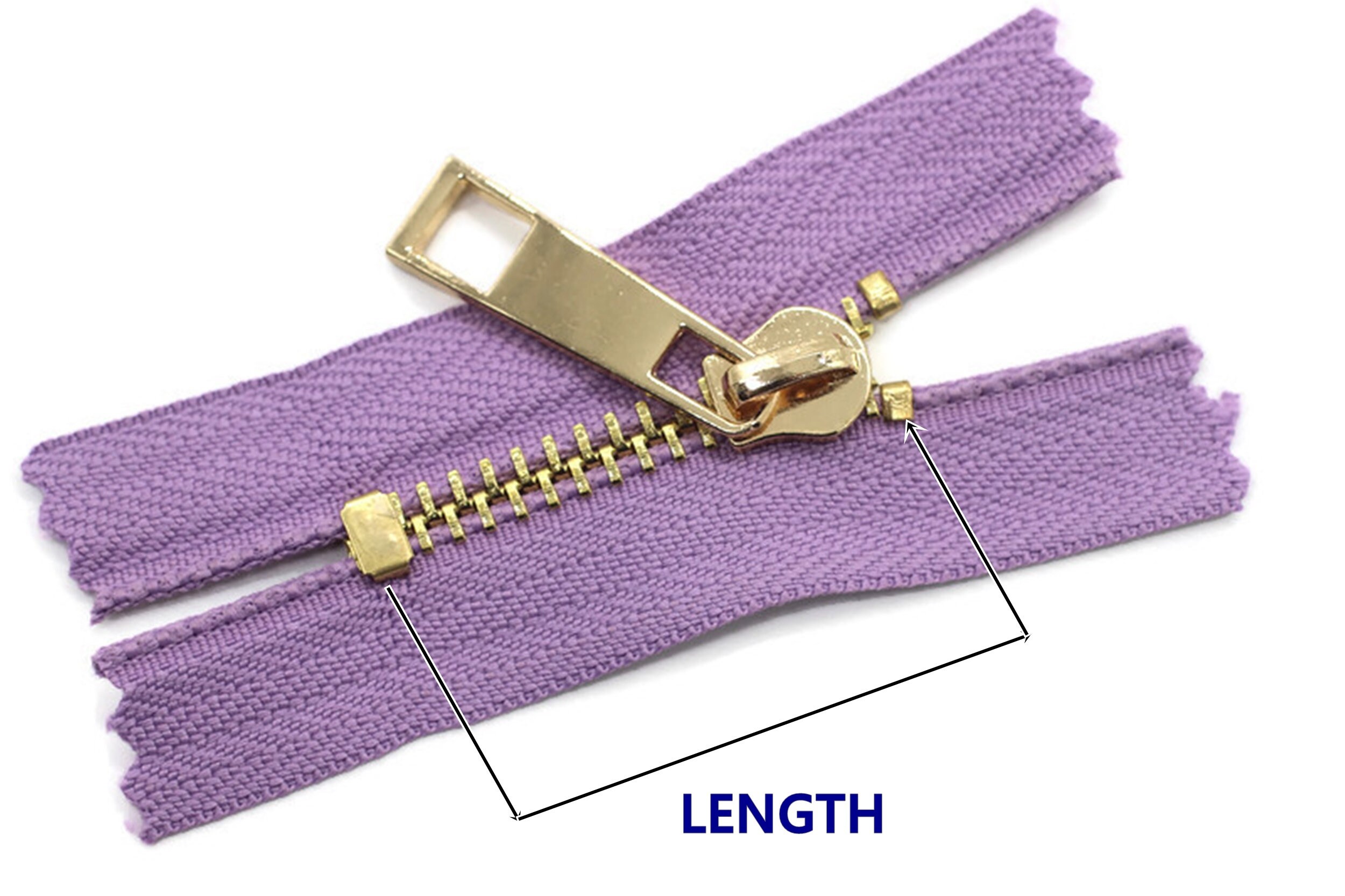 Metal Zippers With Gold Brass Teeth, Tip #5, 18-100cm (7-40inc, Bag ...