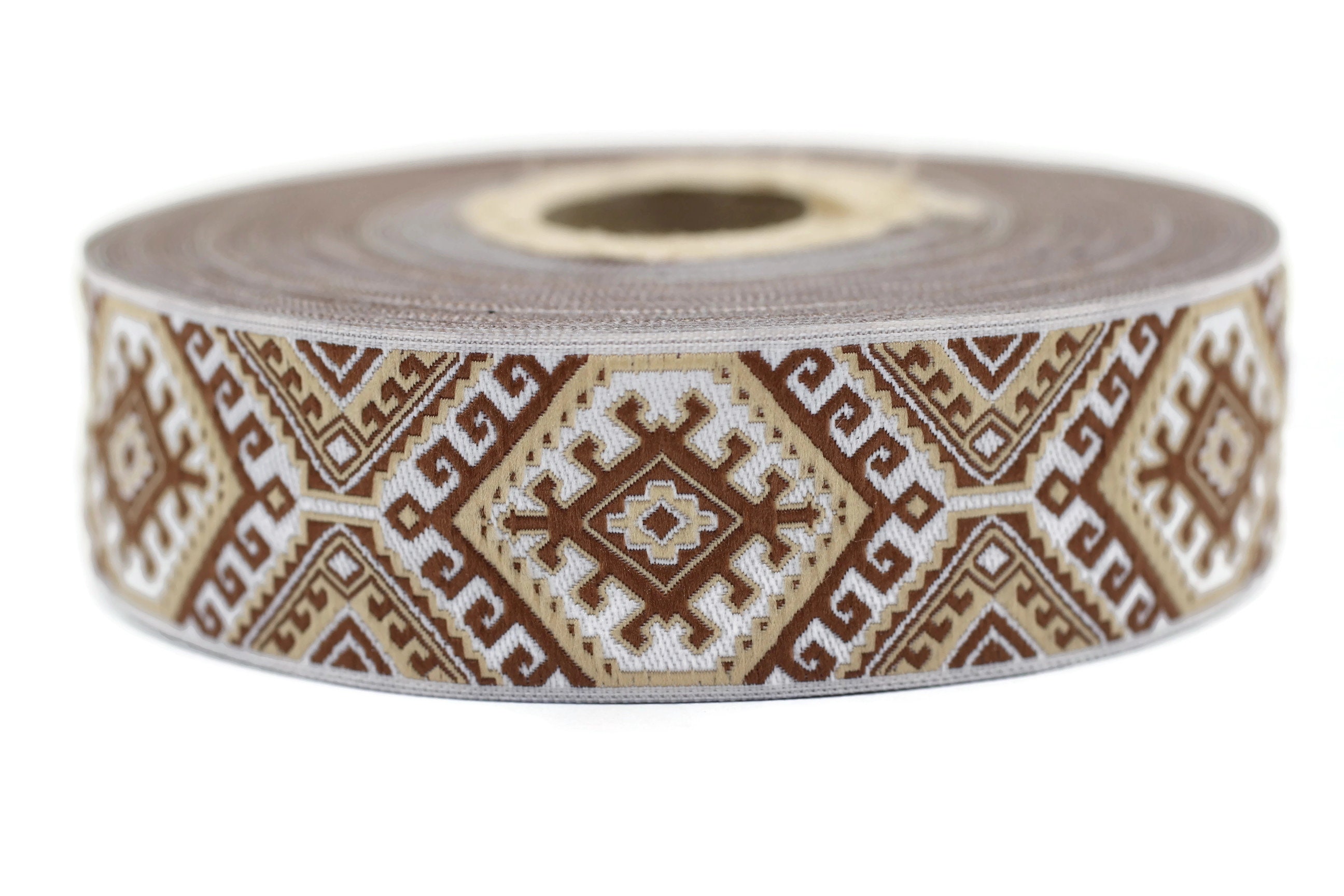 25mm Brown Embroidered Ribbon Jacquard Ribbon 0.98inc - Etsy