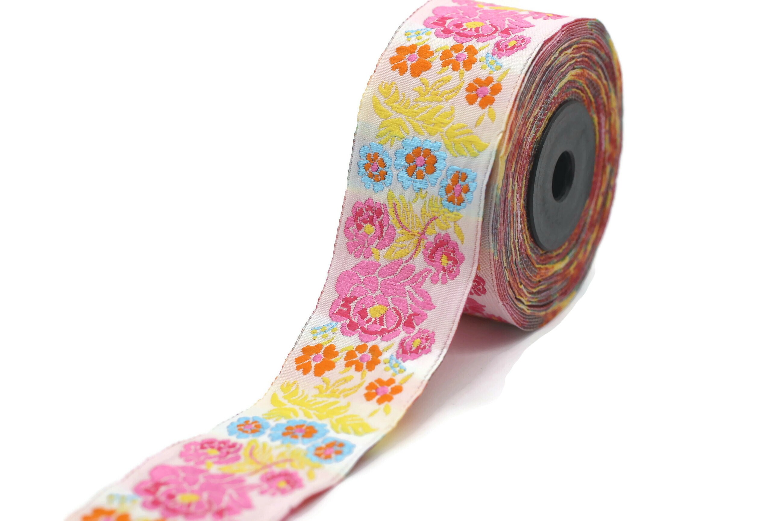 35 Mm Colorful Floral Embroidered Ribbon 1.37 Inches - Etsy